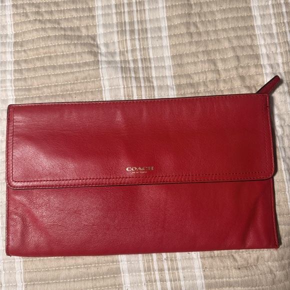 Coach | Bags | Coach Red Leather Clutch | Poshmark
